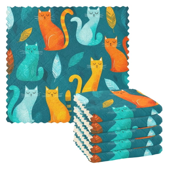 6 Pieces of Kitchen Towels 11x11Inch Kitchen Dish Cloths Kitchen Dish ...