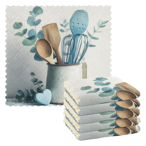 6 Pieces of Kitchen Towels 11x11Inch Kitchen Dish Cloths Kitchen Dish ...