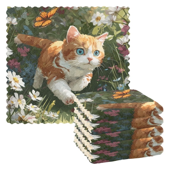 6 Pieces of Kitchen Towels 11x11Inch Kitchen Dish Cloths Kitchen Dish ...