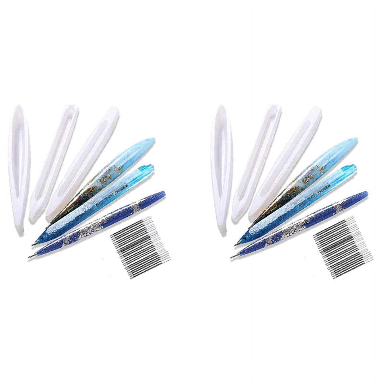 6 Pieces of Silicone Resin Mold Ball Point Pen Mold, Crystal Epoxy Mold ...
