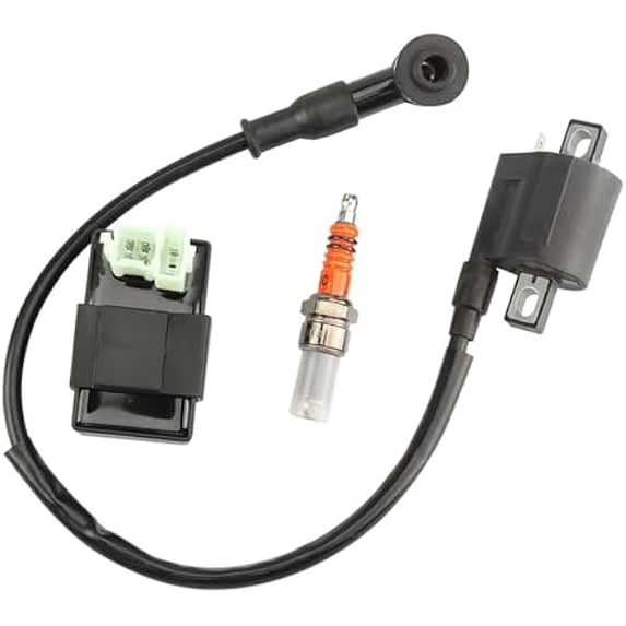 6 Pin AC CDI Box with Ignition Coil and Spark Plug Applicable to 50cc ...