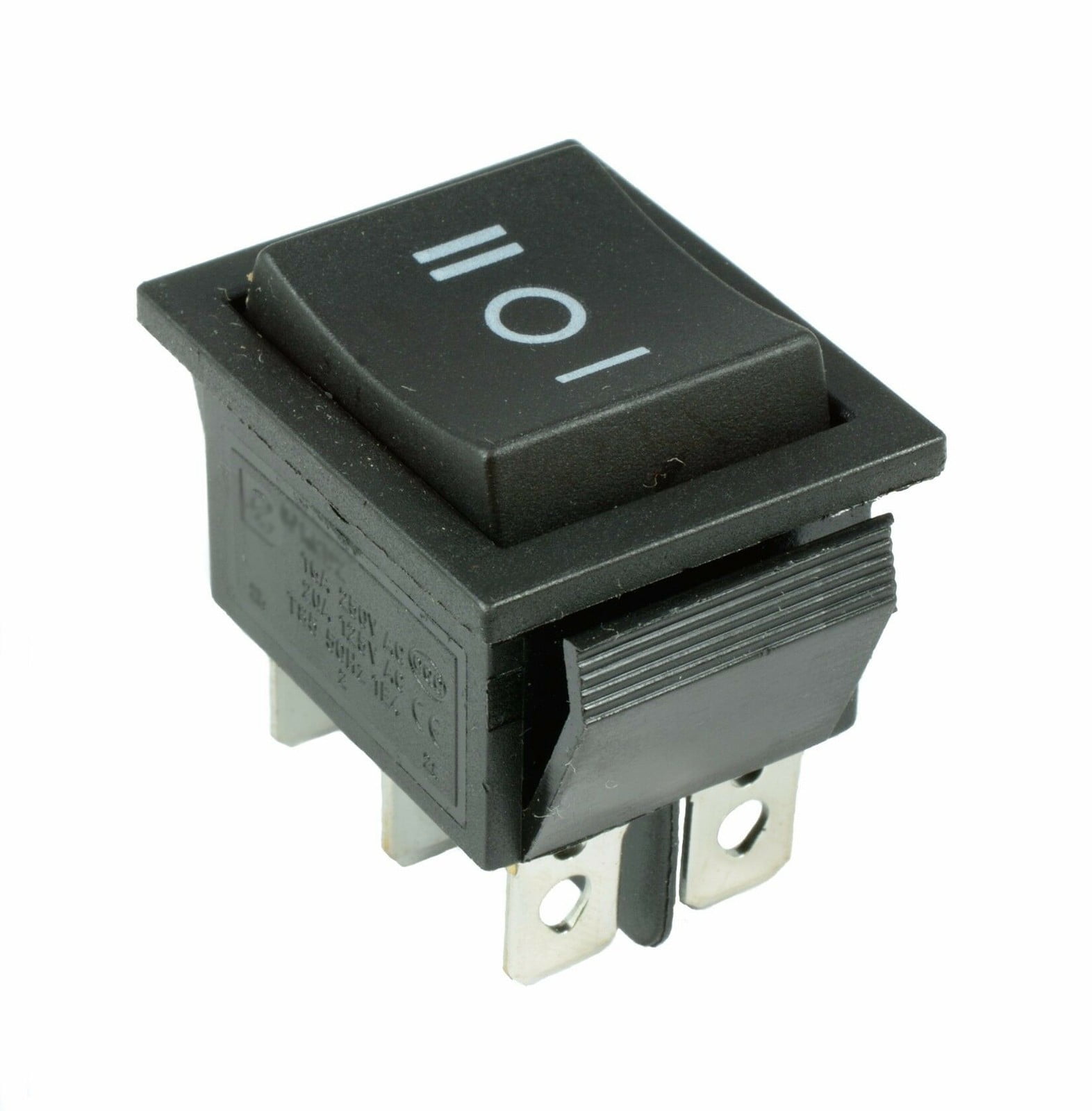 6-Pin DPDT Large Black Rectangle Rocker Switch for 12V Applications ...