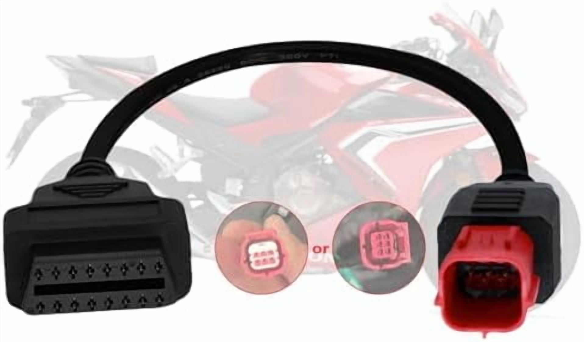 6 Pin OBD2 Adapter Cable,Fit for Guzzi Kawasaki Suzuki Yamaha Piaggio ...