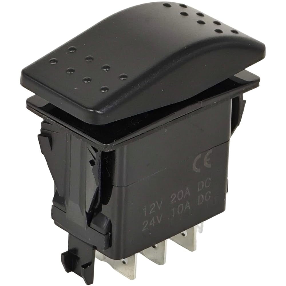 6 Pin (ON)-Off-(ON) Momentary Rocker Switch VLD1S00B-AZC00-000 DPDT 20A ...