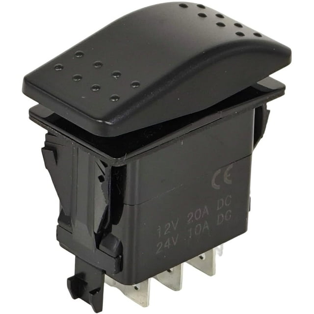6 Pin (ON)-Off-(ON) Momentary Rocker Switch VLD1S00B-AZC00-000 DPDT 20A ...