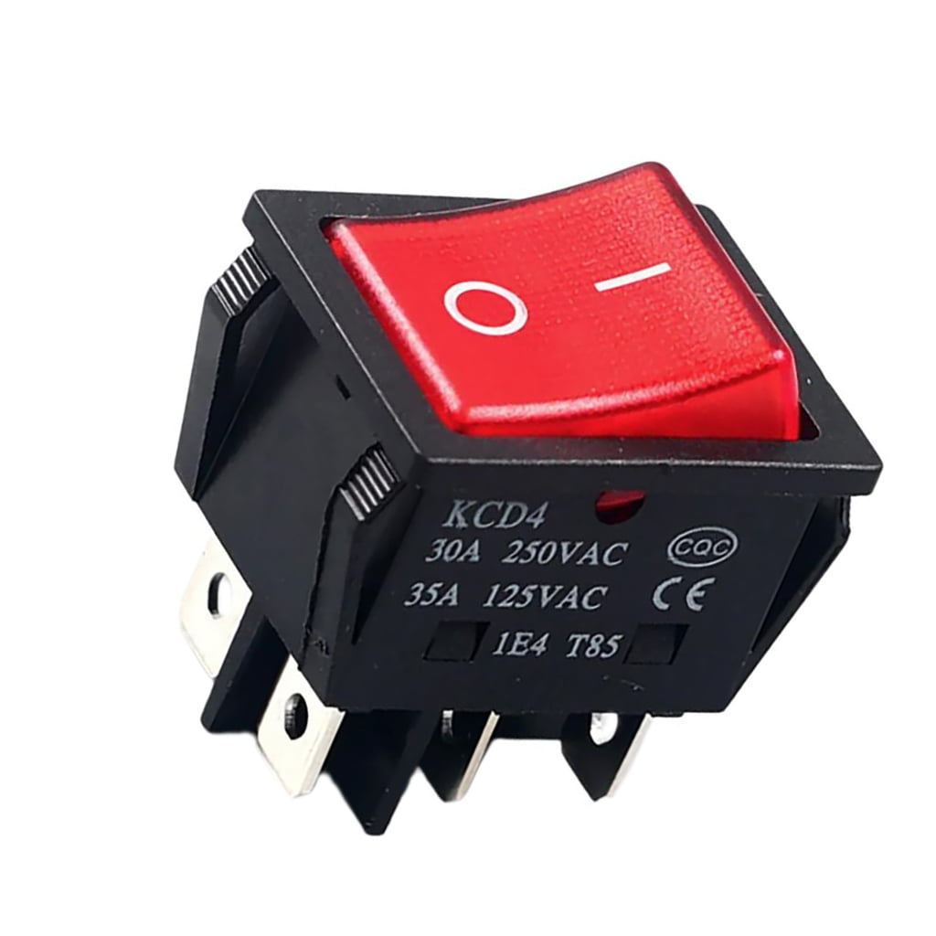 6 Pin Toggle Switches 30A 250VAC LED Lighted Rocker Switches for Marine Boats - Walmart.com