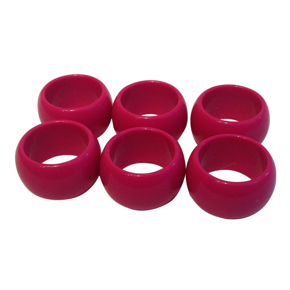 6 Pink Fun Elegant Reusable Round Plastic Napkin Rings - Walmart.com