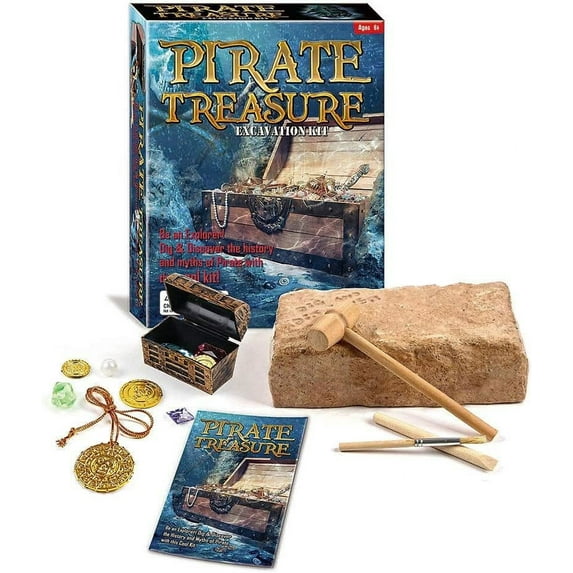 6" Pirate Treasure Chest Excavation Dig Kit - Be an Explorer! Dig ...