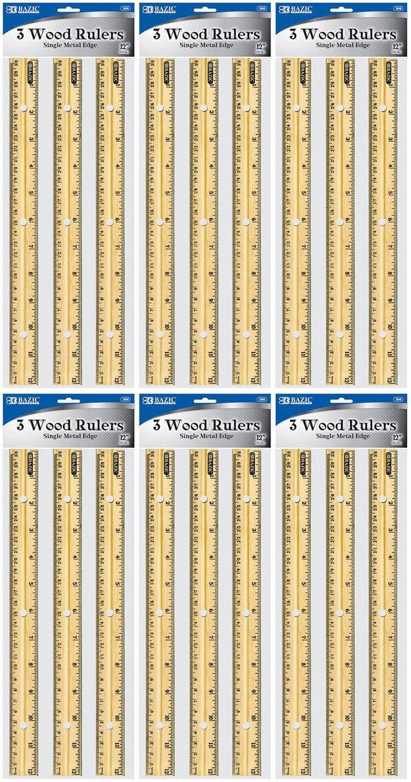6 Pk, BAZIC Wooden Ruler, 12 Inch, 3 Per Pack (18 Total) - Walmart.com