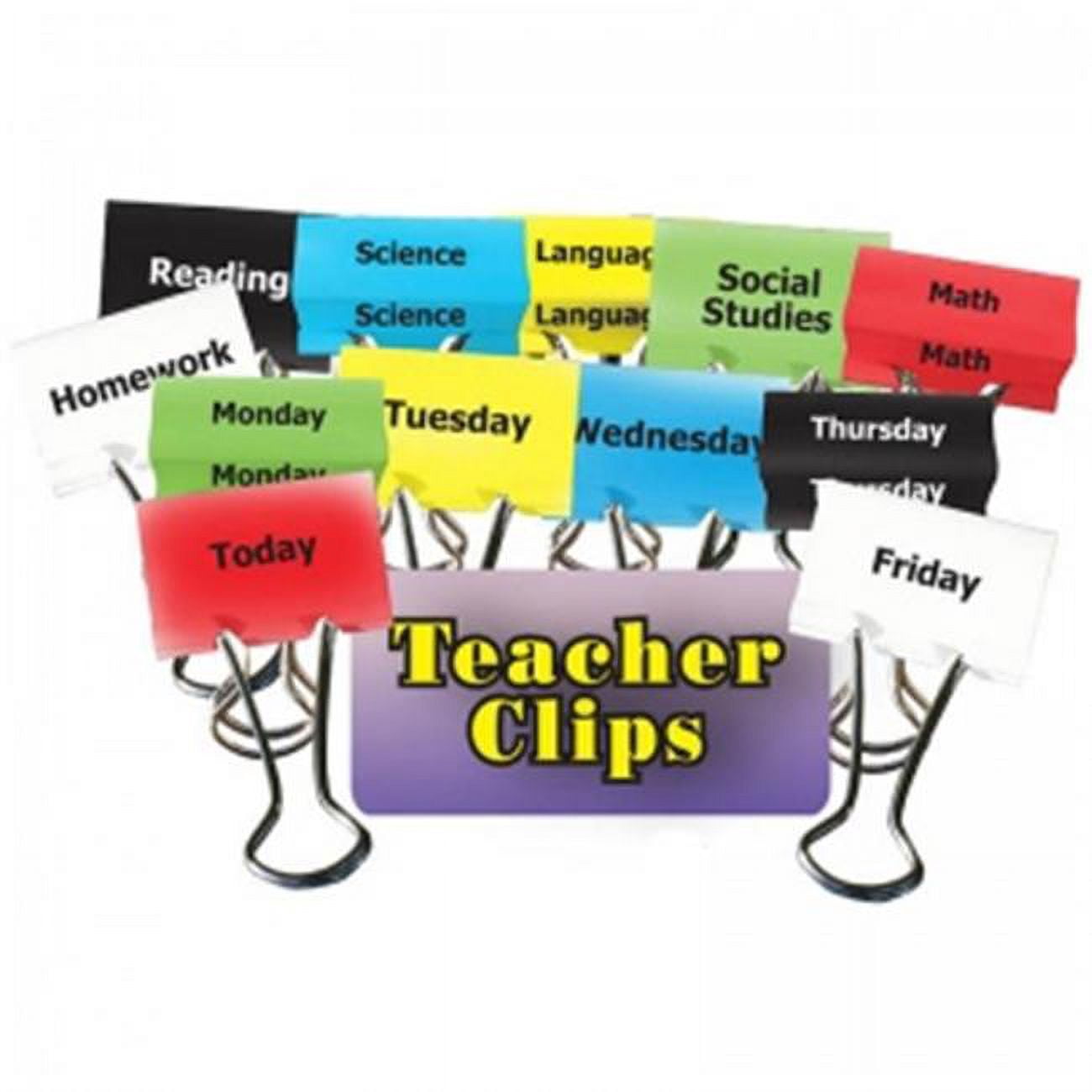 (6 Pk) Classes & Days Of Week Teacher Clips 1.25In 12 Per Pk - Walmart.com