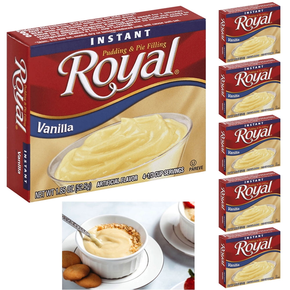 6 Pk Royal Instant Pudding Vanilla Fat Free Dessert Mix Pie Filling 1 ...