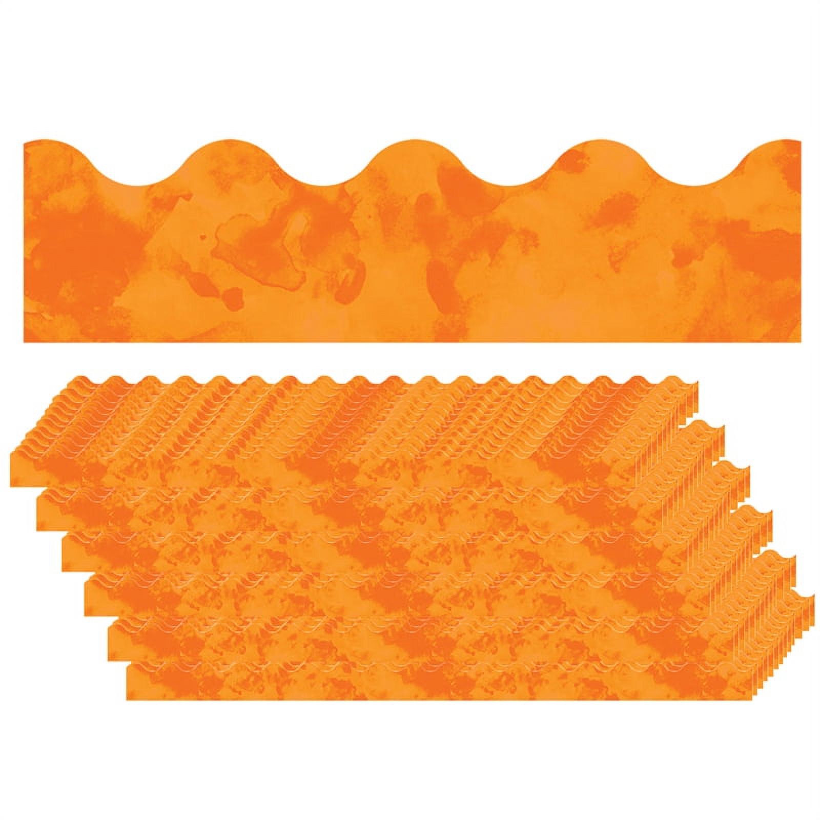 (6 Pk) Watercolor Orange Scalloped Borders Celebrate Learning - Walmart.com