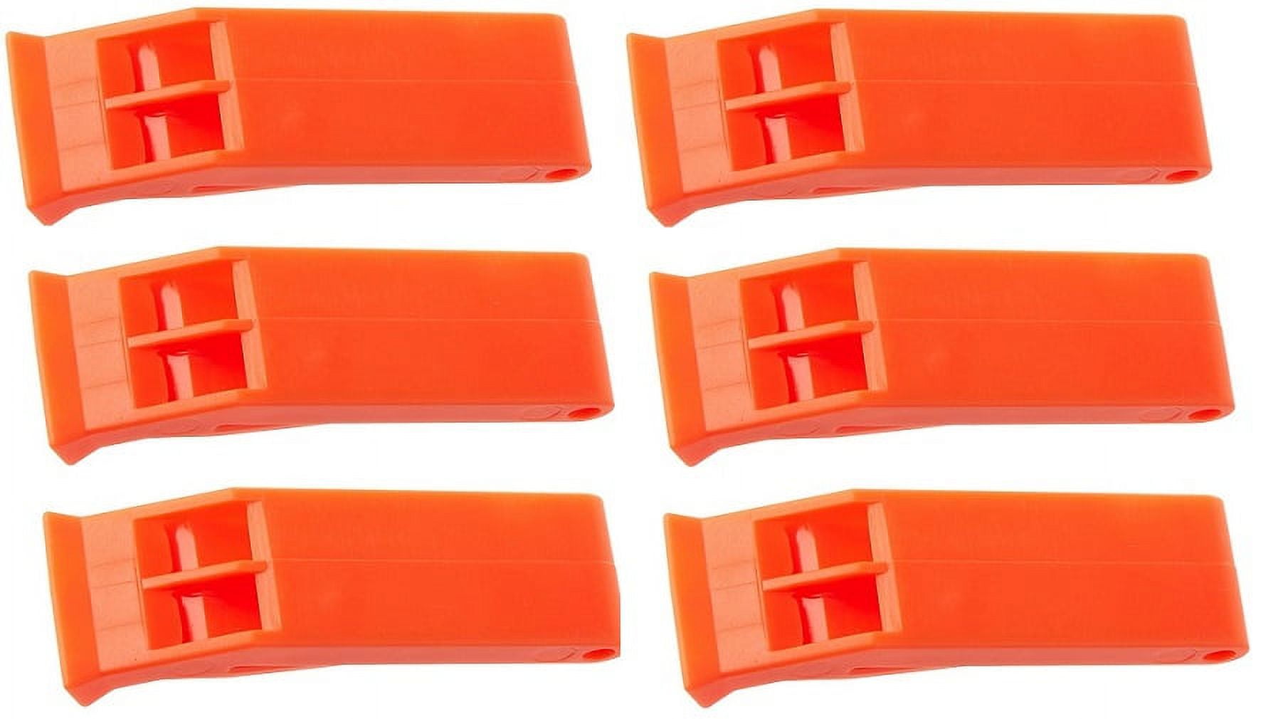 (6) Plastic Floating Whistle Orange Boat Emergency Survival Clip-on ...