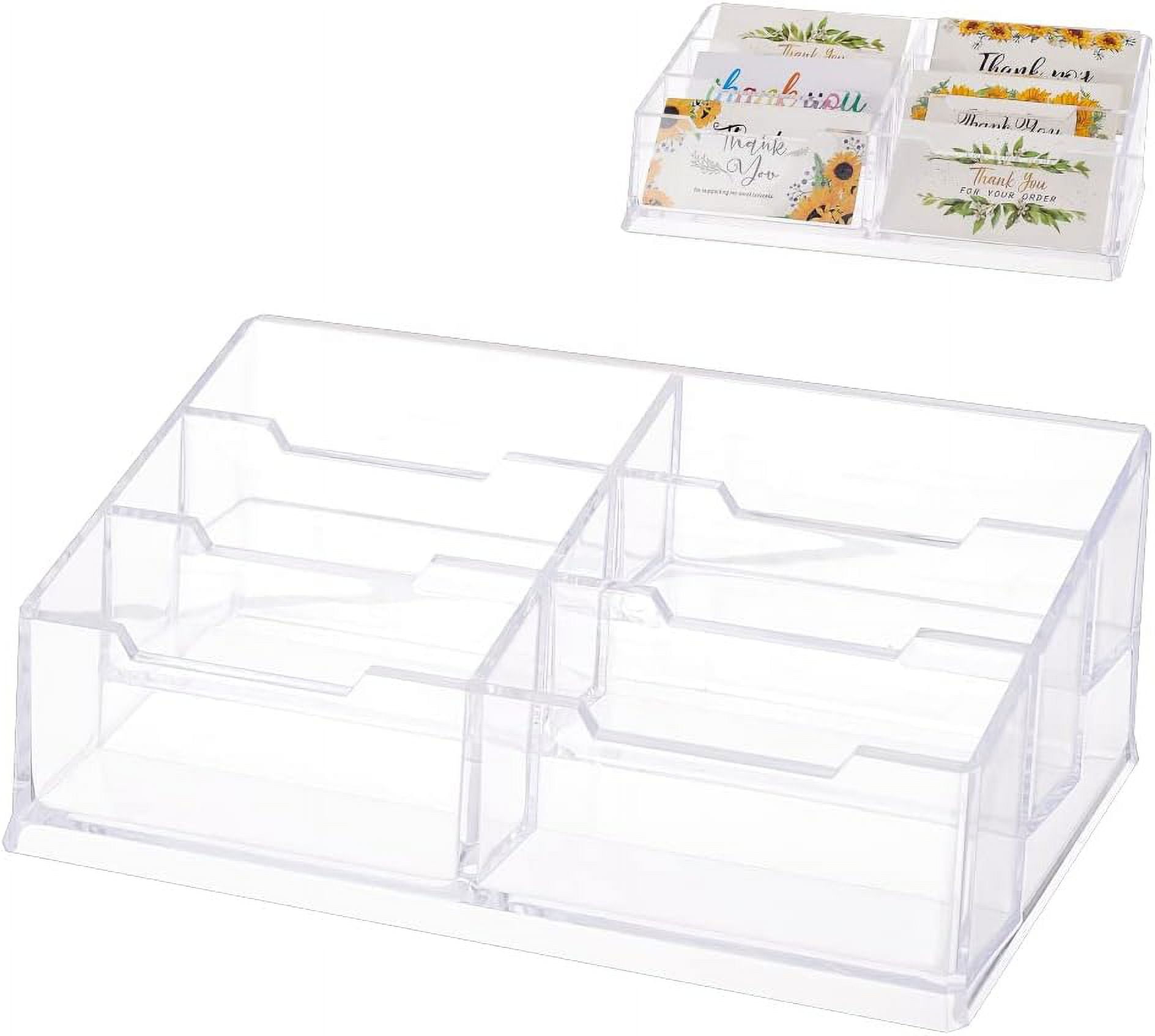 6 Pocket Clear Business Card Holder Plastic Business Card Display Case ...