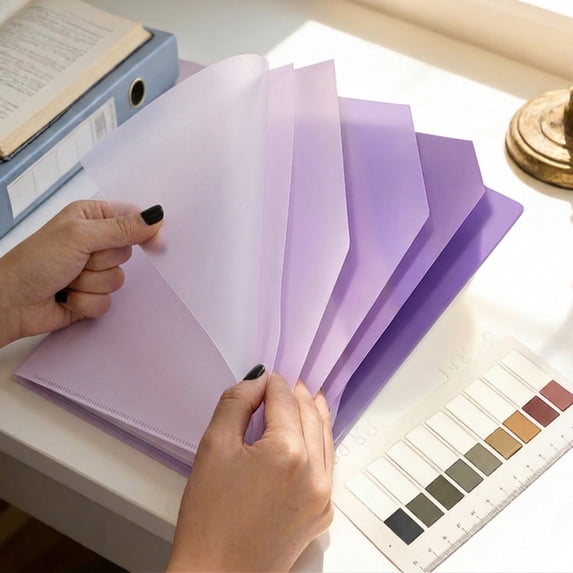 6 Pocket Expanding File Folder, Wenini Transparent Gradient L Shape ...