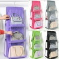 6 Pocket Folding Hanging Handbag Storage Holder Organizer Rack Hook ...