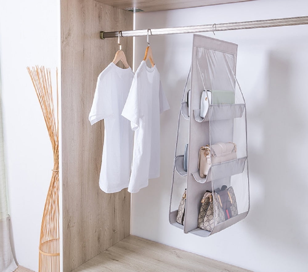 6-Pocket Hanging Handbag Organizer – Space-Saving Bag Storage Holder ...