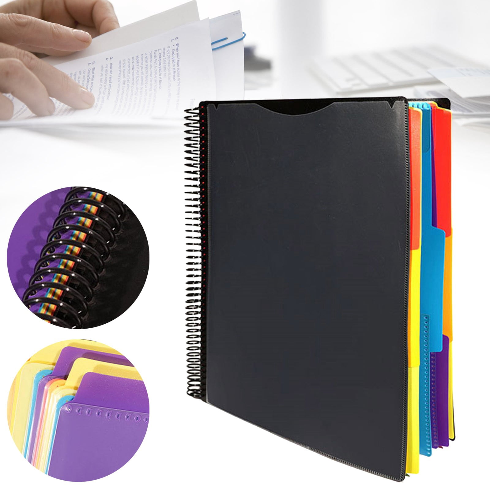 6 Pocket Plastic folders with Pockets, 5 Colors Multi Pocket Folder ...