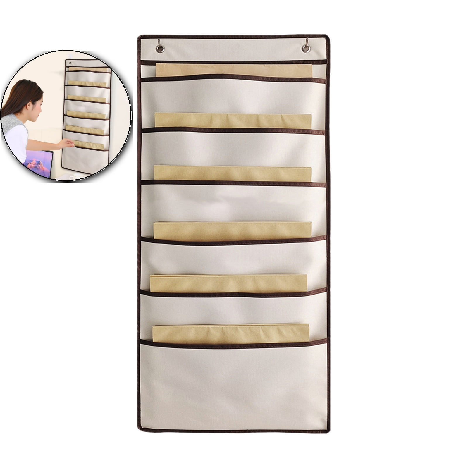 6-Pocket Wall Mounted File Organizer, Hanging Chart Storage System ...