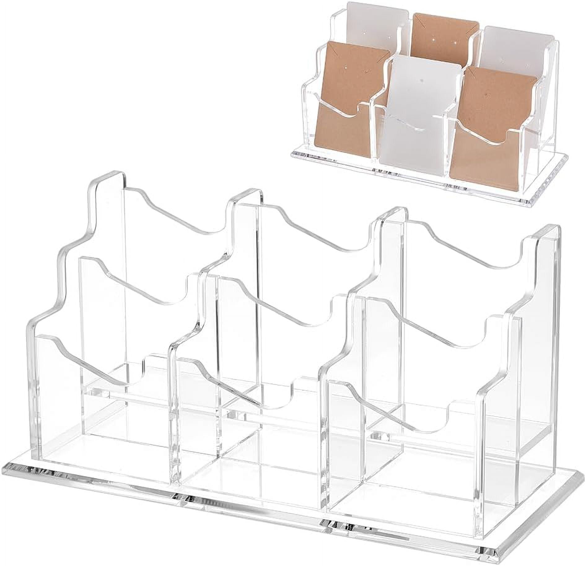 6 Pockets 2 Tiers Acrylic Business Card Holder Vertical Business Card ...