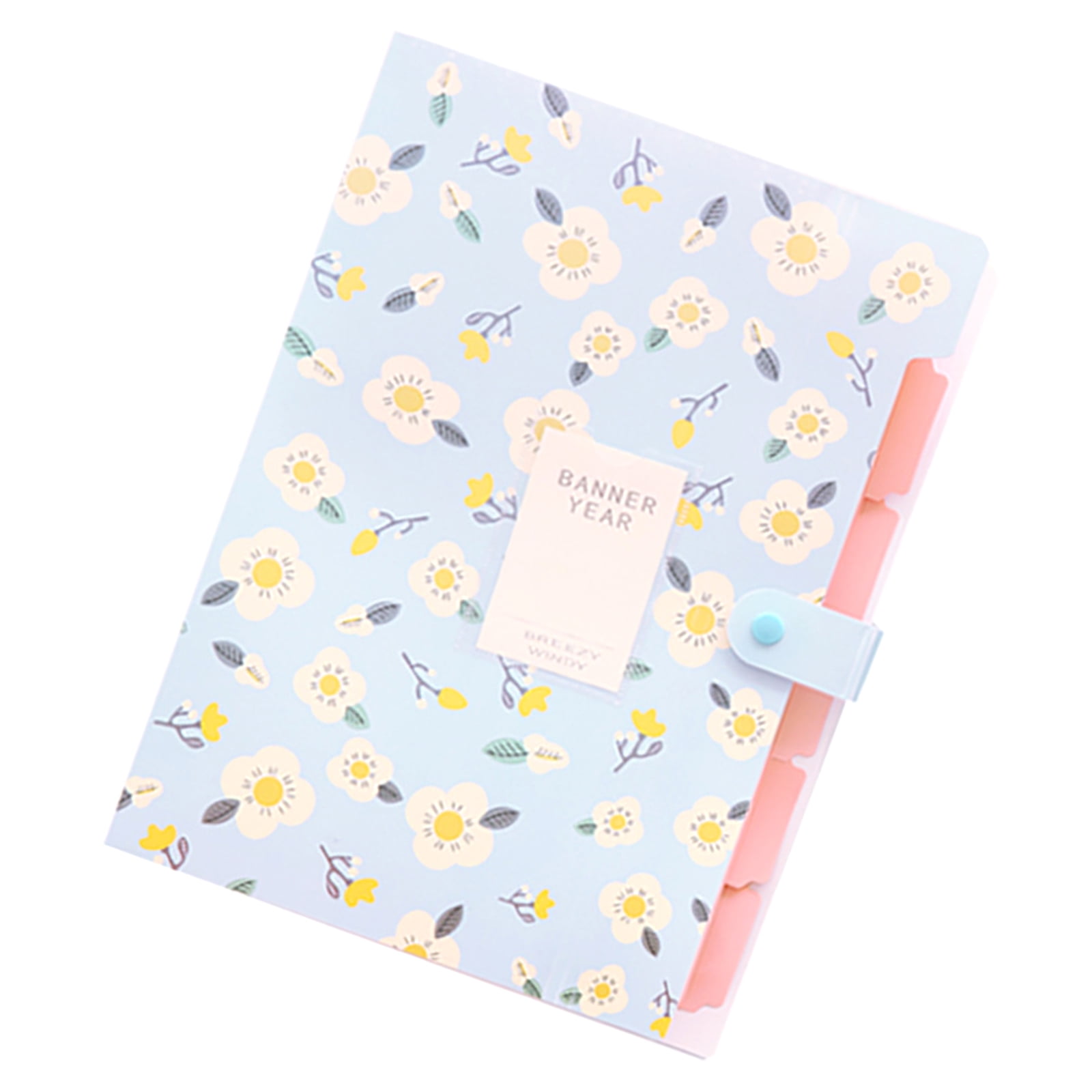 6 Pockets Expanding File Folder Flower Pattern File Organiser Sorting ...