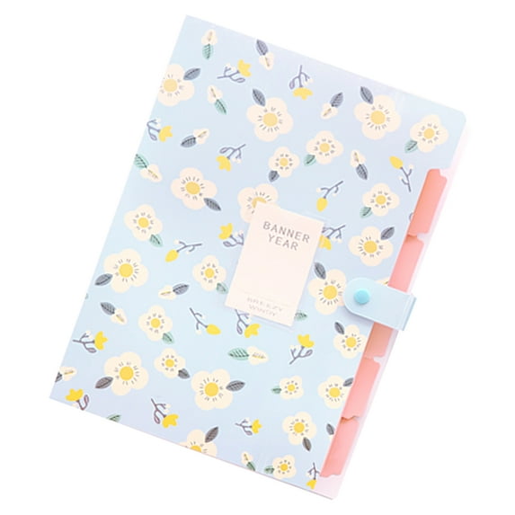 6 Pockets Expanding File Folder Flower Pattern File Organiser Sorting ...