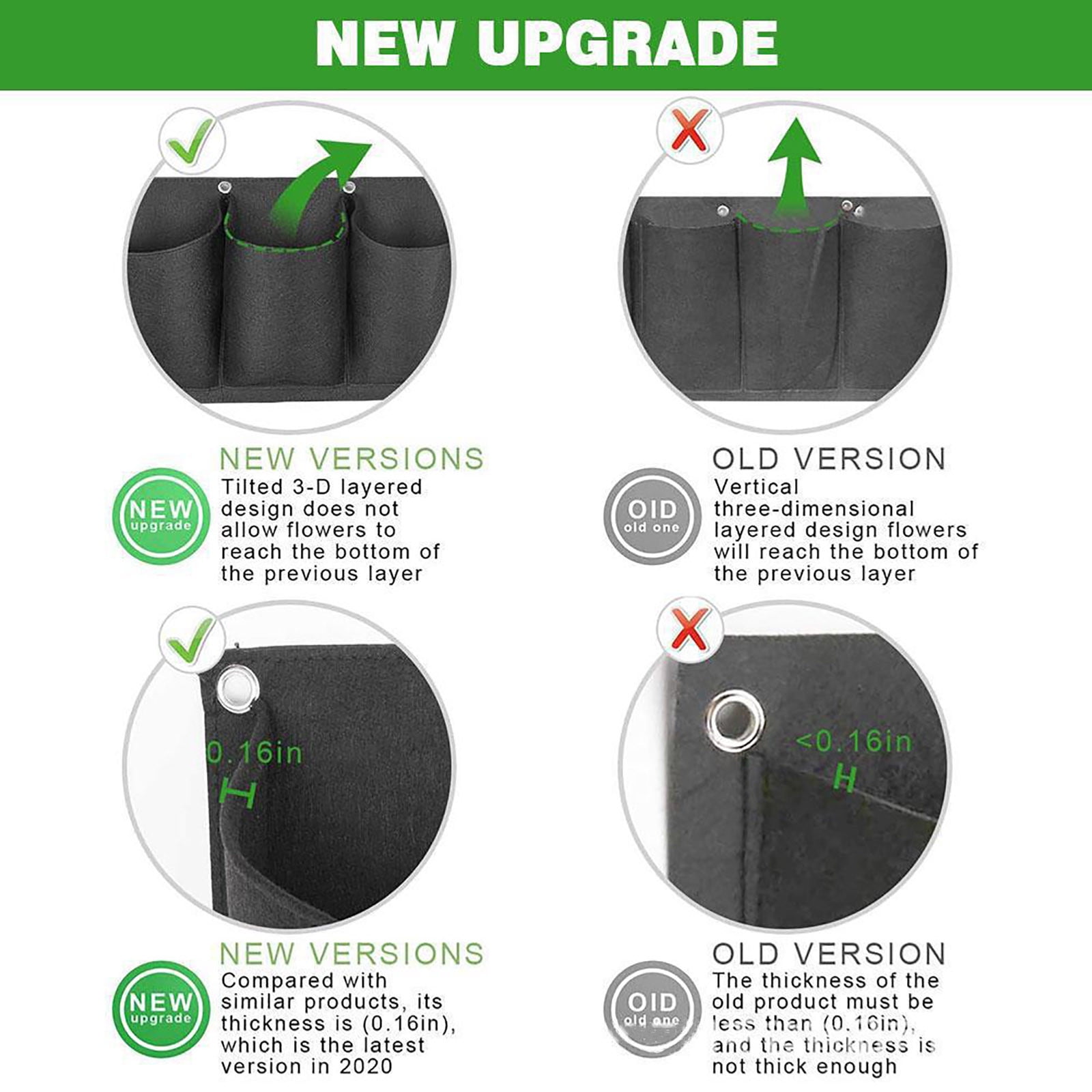 6 Pockets Hanging Planters for Outdoor Plants, Vertical Hanging Outdoor ...