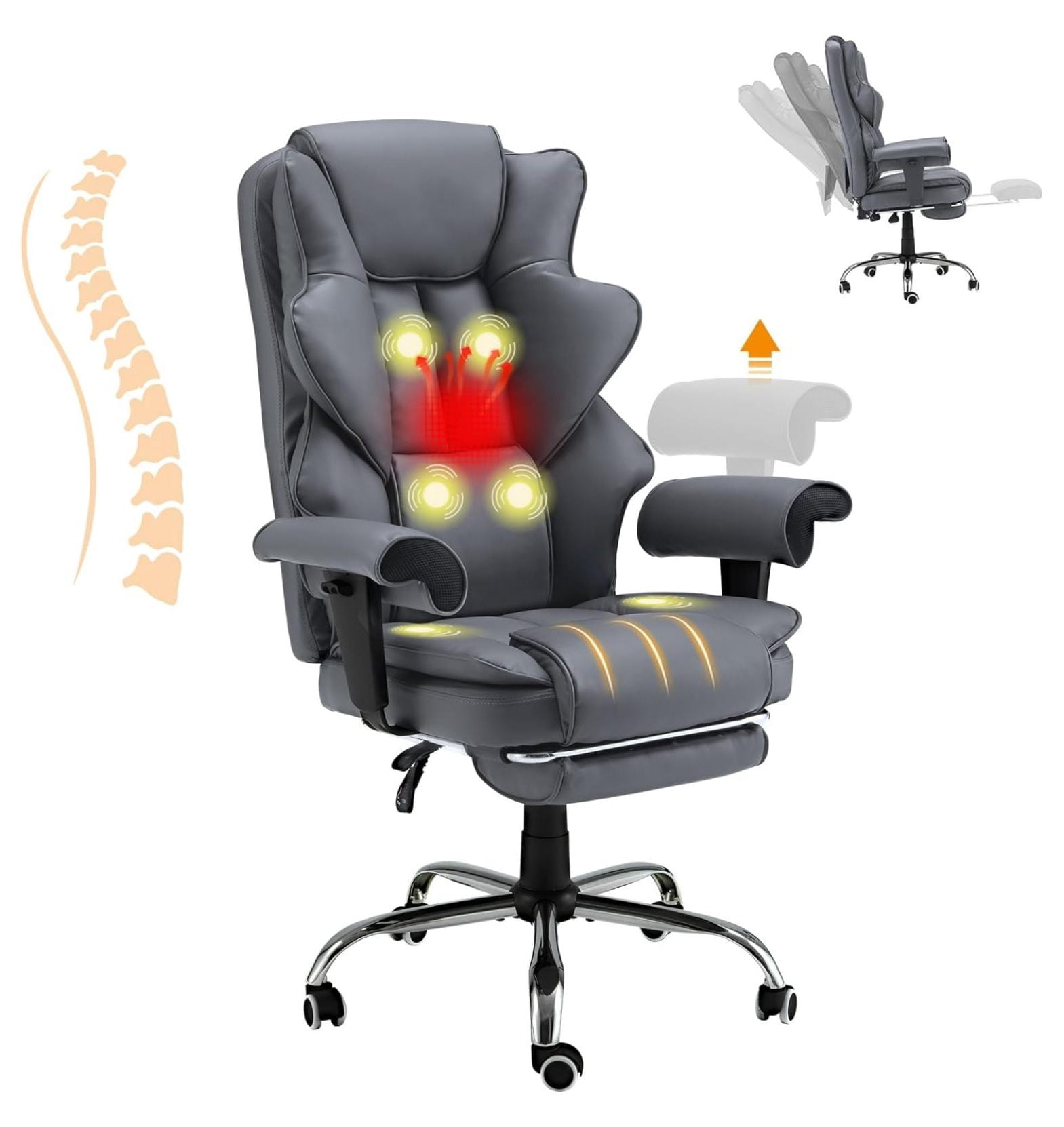 6-Point Massage Office Chair,Heating Executive Chair,Ergonomic Home ...
