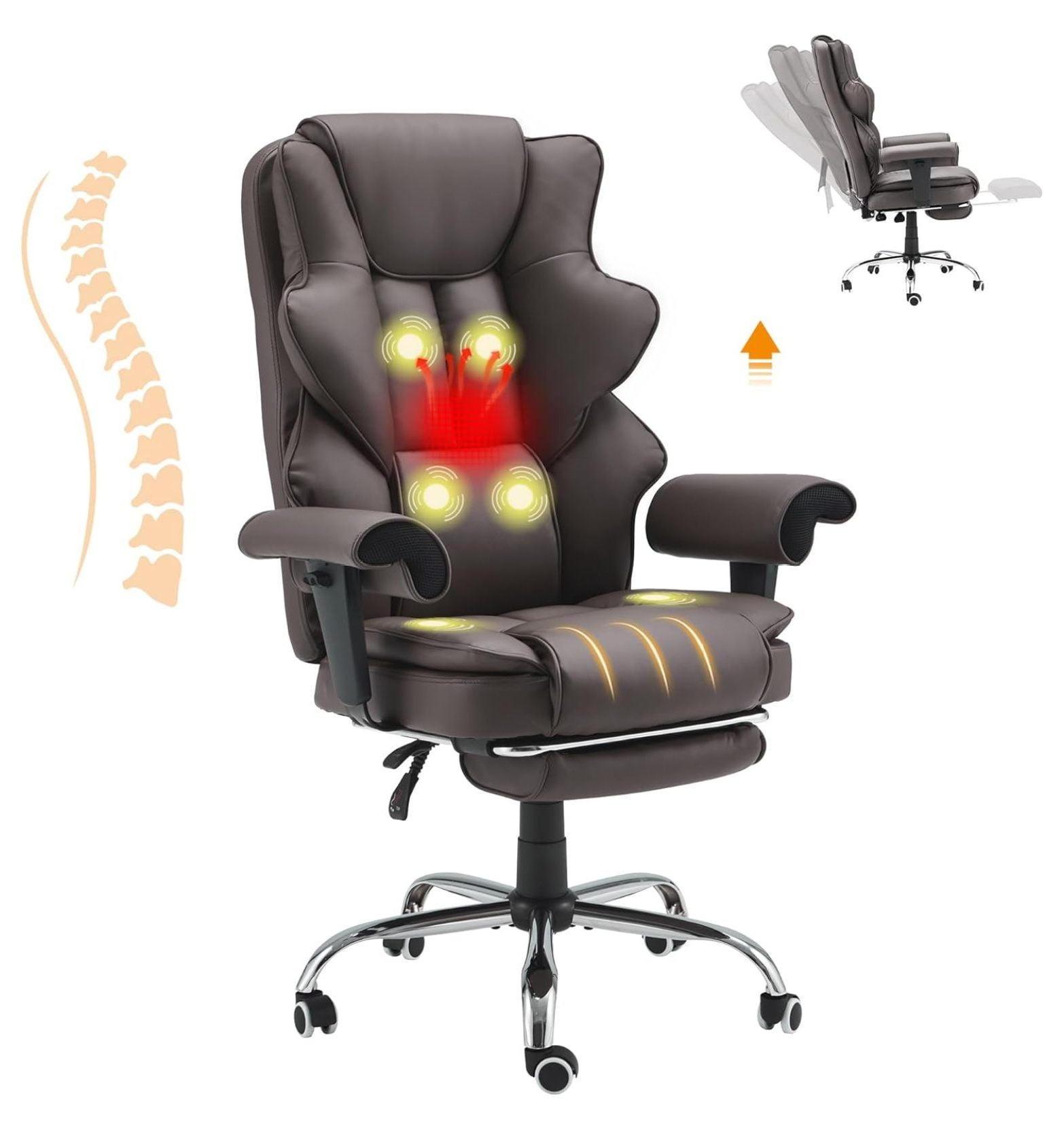 6-Point Massage Office Chair,Heating Executive Chairs,Ergonomic Home ...