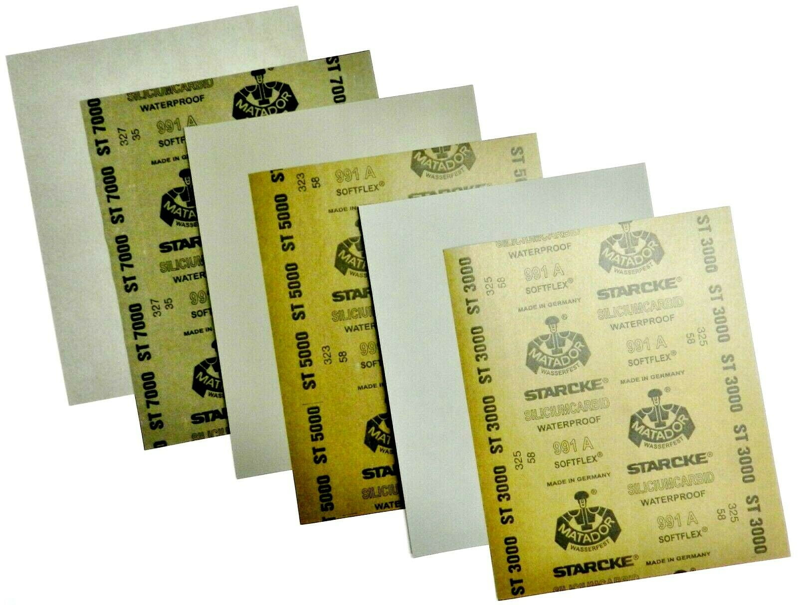 6 Polishing Sanding Wet/Dry Waterproof Abrasive Sandpaper Grit 3000 ...