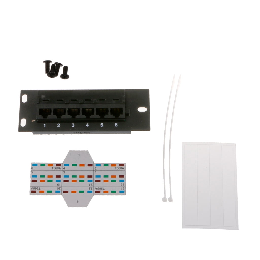 6-Port CAT5e Shielded Patch Panel RJ45 10G Ready Metal Housing Color ...