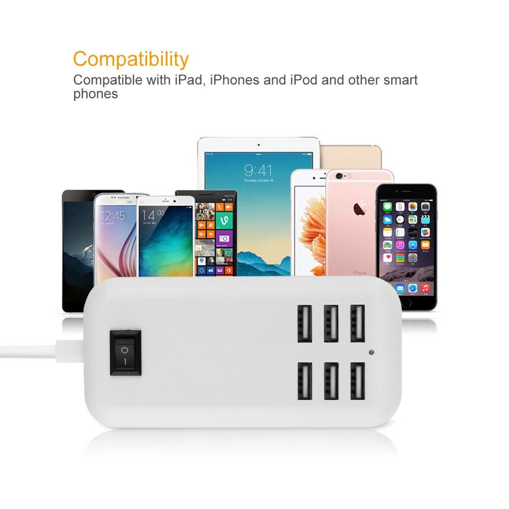 6-Port Multi Smart Charging Station: Multiport Power Source for ...