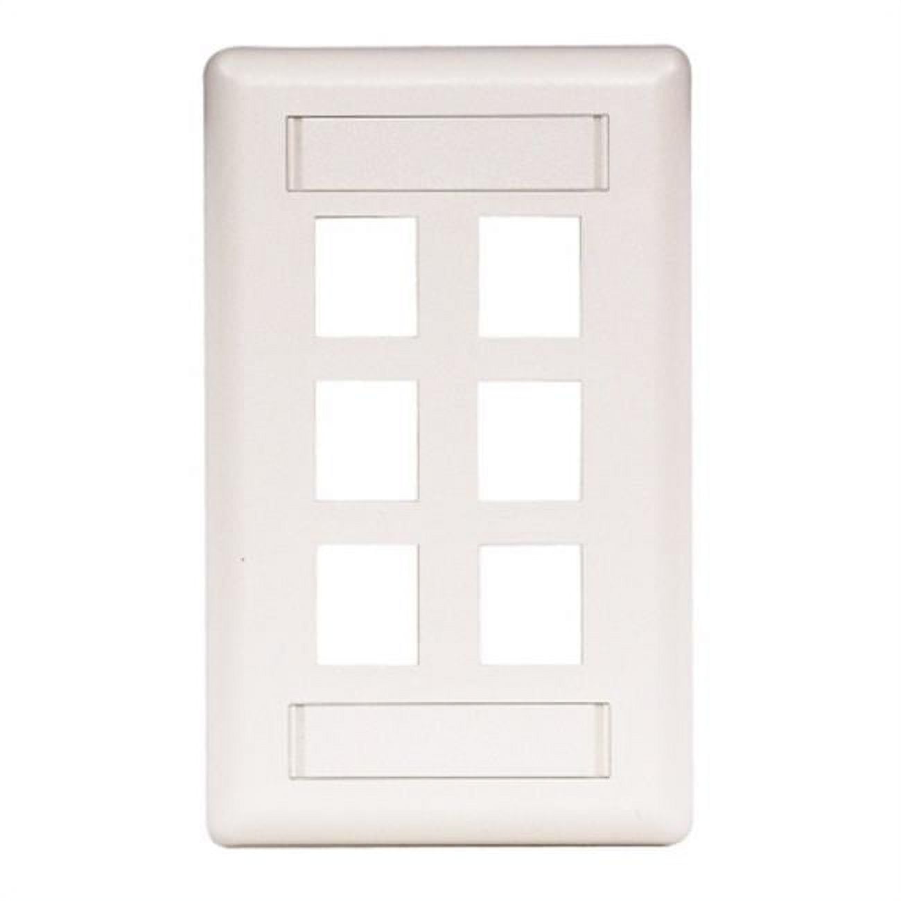 6 Port Rear Loading Single Gang Face Plate, White - Walmart.com