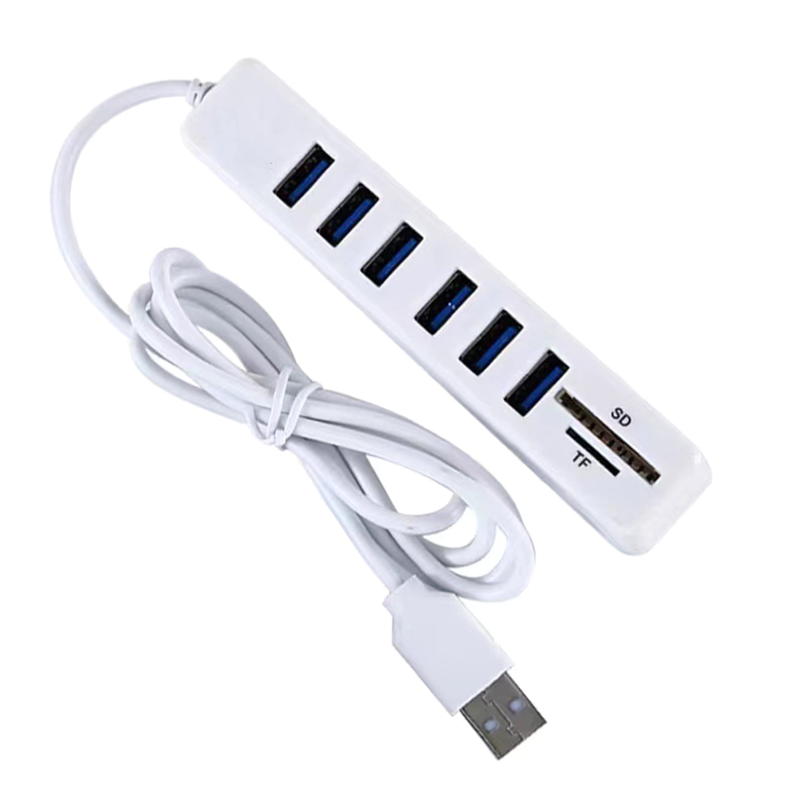 6 Port USB 2.0 Hub Featuring Integrated Cable Ideal for Laptop Computer ...