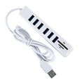 6 Port USB 2.0 Hub Featuring Integrated Cable Ideal for Laptop Computer ...