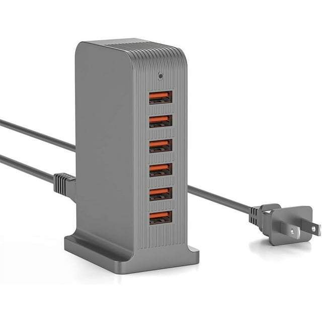 VHBW USB Charger 6 Port 50W Multi USB Tower Charging Station for ...