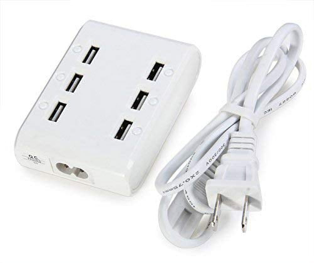 6 Port USB Hub Charger for all USB charging devices + eCostConnection ...