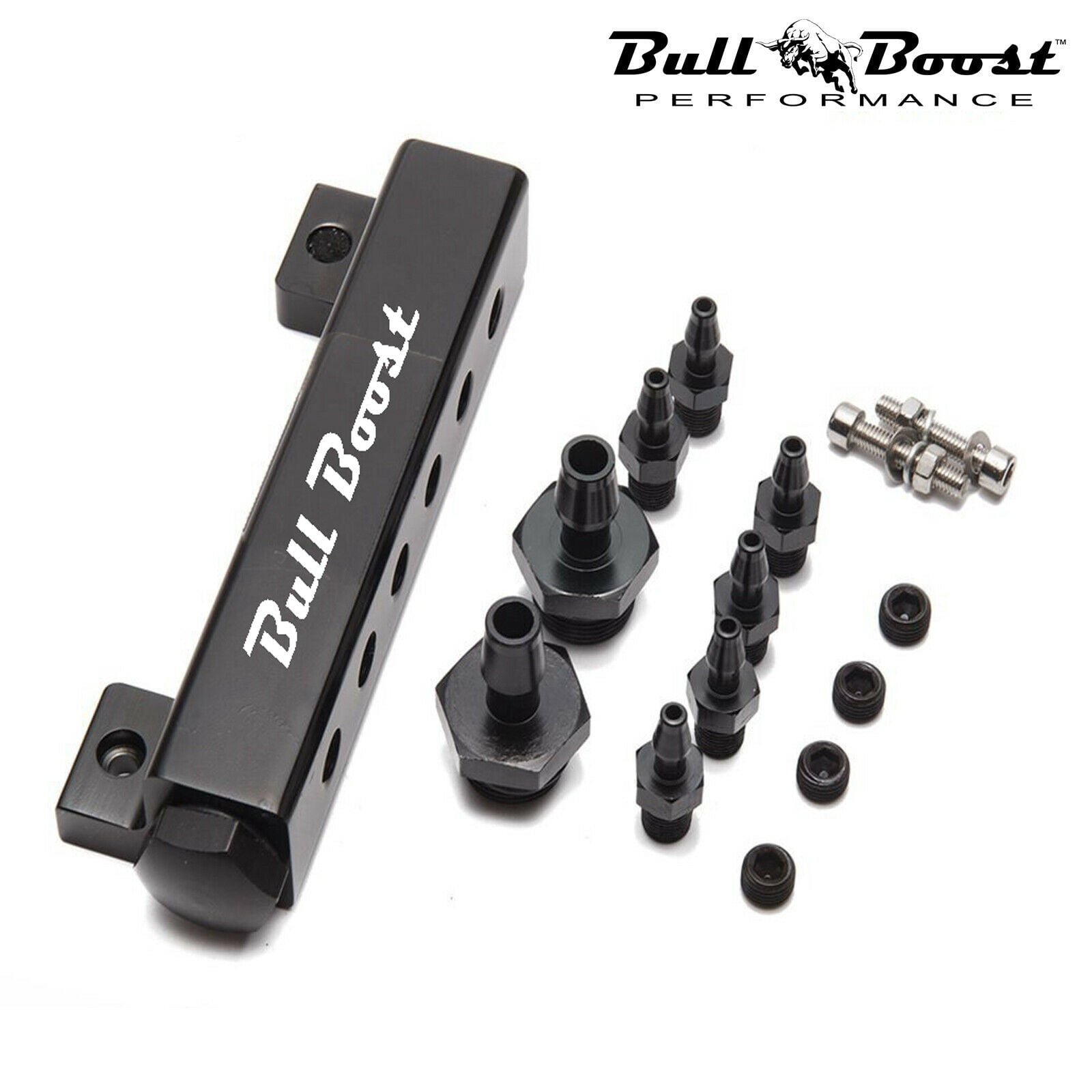 6 Port VACUUM Block Intake Manifold Fuel Gas Wastegate Turbo Boost NOS ...