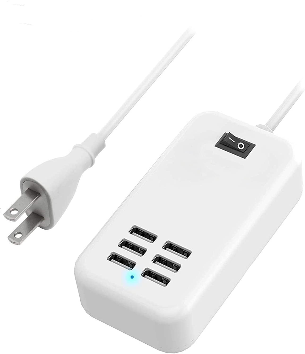 6 Ports USB Charger Hub Desktop US Plug AC Power Wall Travel Charging ...