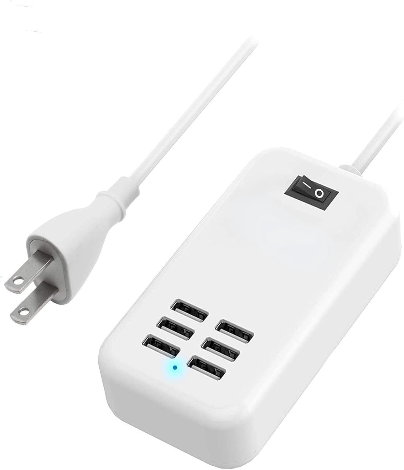 6 Ports USB Charger Hub Desktop US Plug AC Power Wall Travel Charging ...