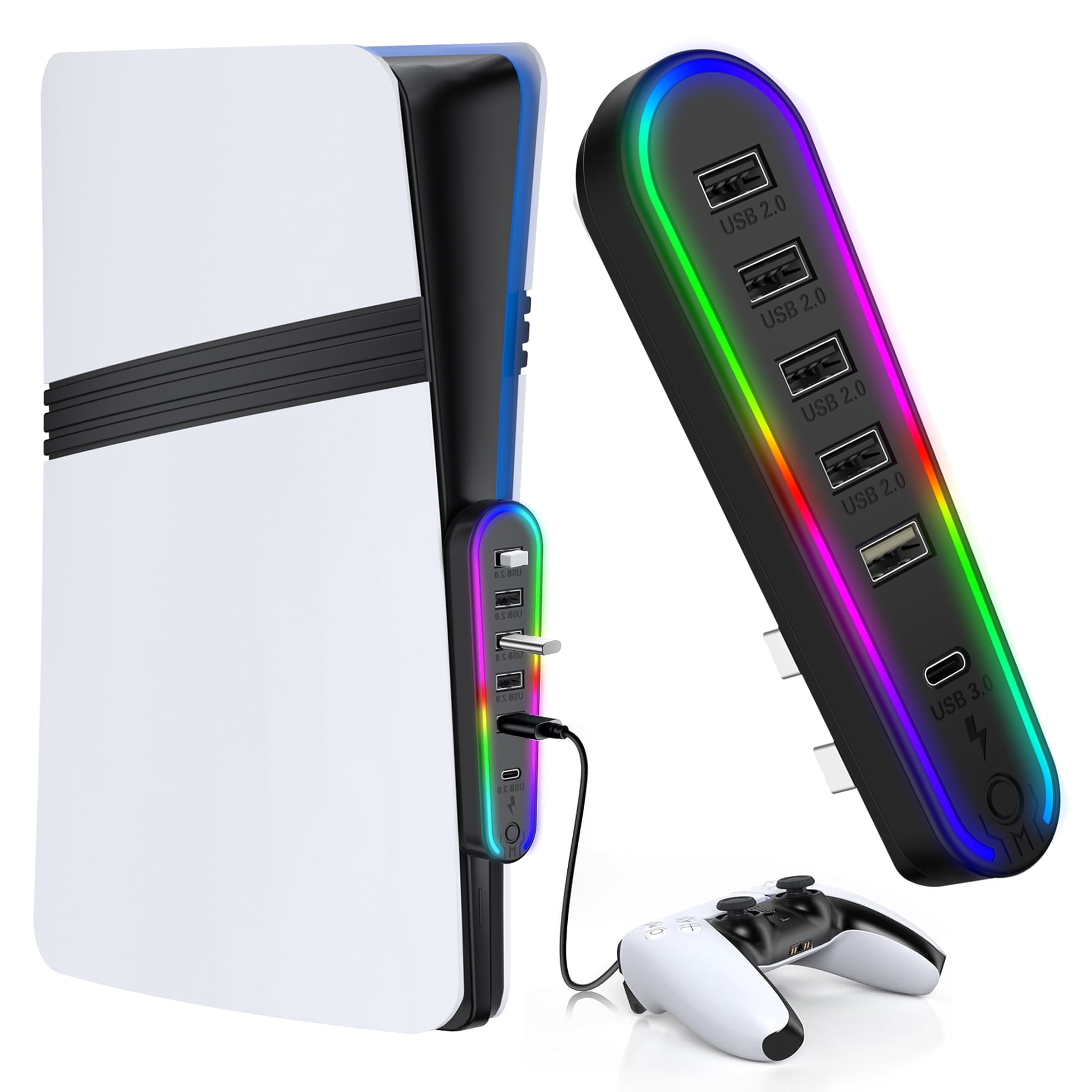 6 Ports USB Hub for PS5 Pro/PS5 Slim Console Disc & Digital, High-Speed ...