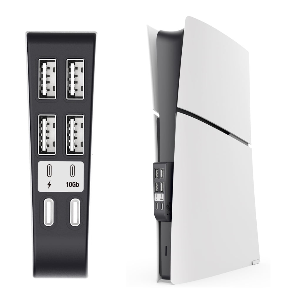 6 Ports USB Hub for PS5 Slim,High-Speed Transmission Extender Includes ...