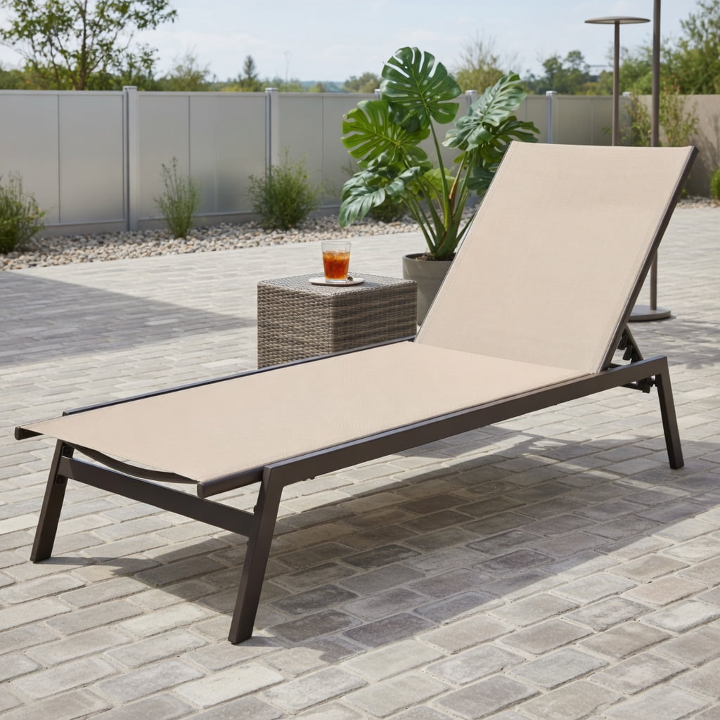 6-Position Adjustable Outdoor Chaise Lounge Chair – Rustproof Steel ...