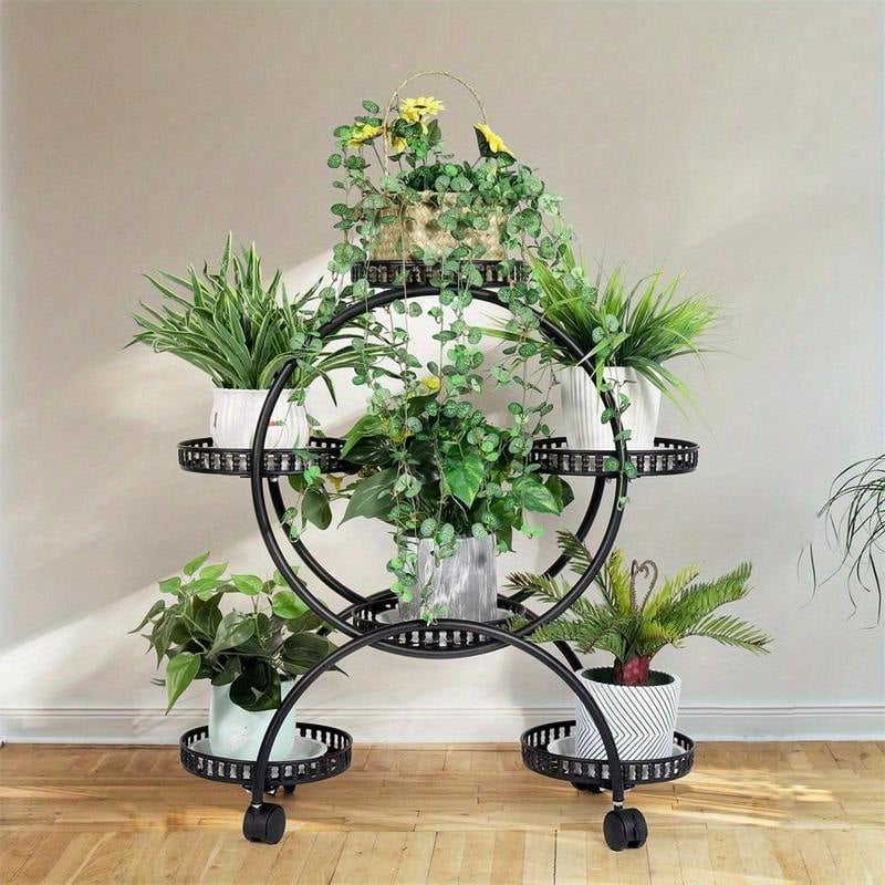 6 Potted Metal Plant Stands for Indoor Flower Pots Rack Outdoor for ...