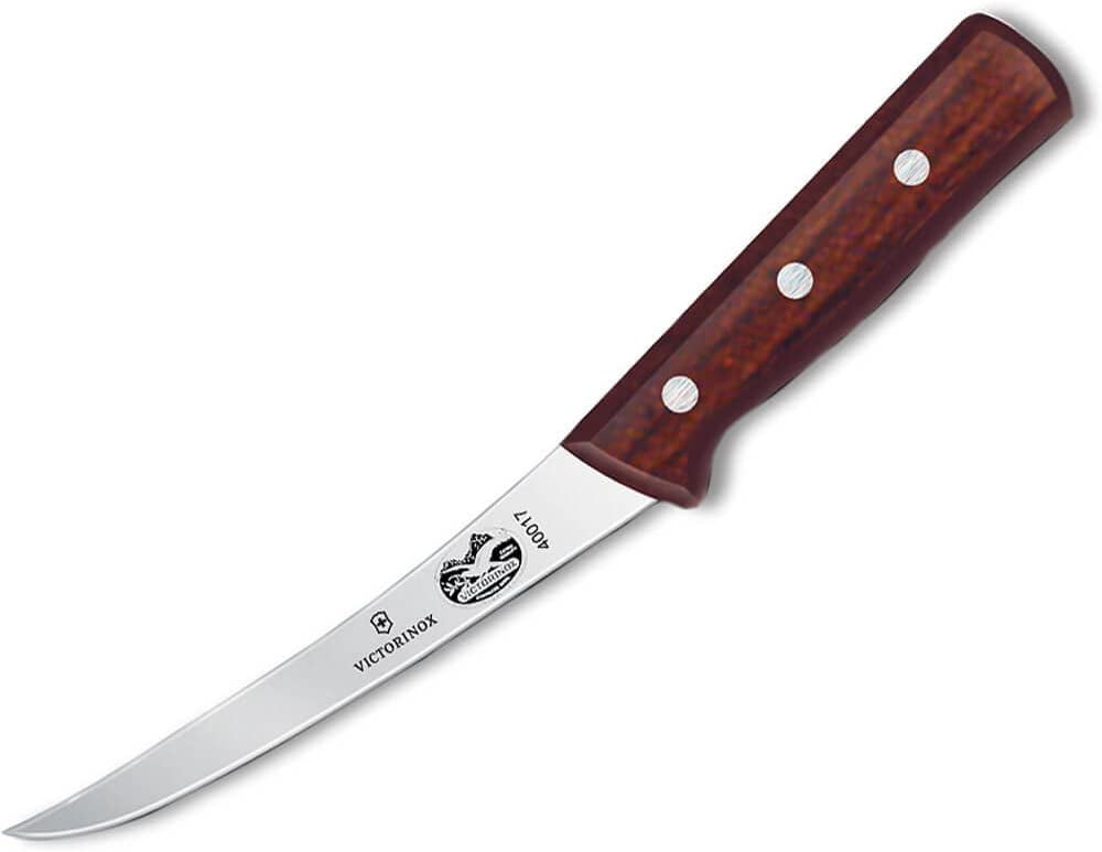 6" Professional Boning Knife, Curved Blade, Semi-stiff, Maple Wood ...
