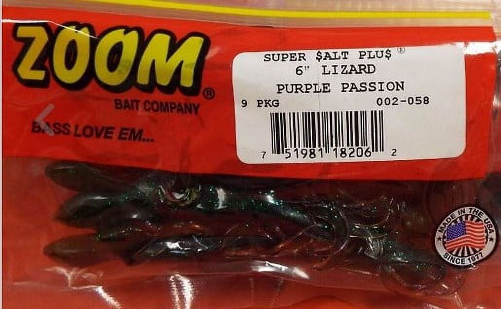 6" Purple Passion Lizard Fishing Lure, 9 Count - Walmart.com