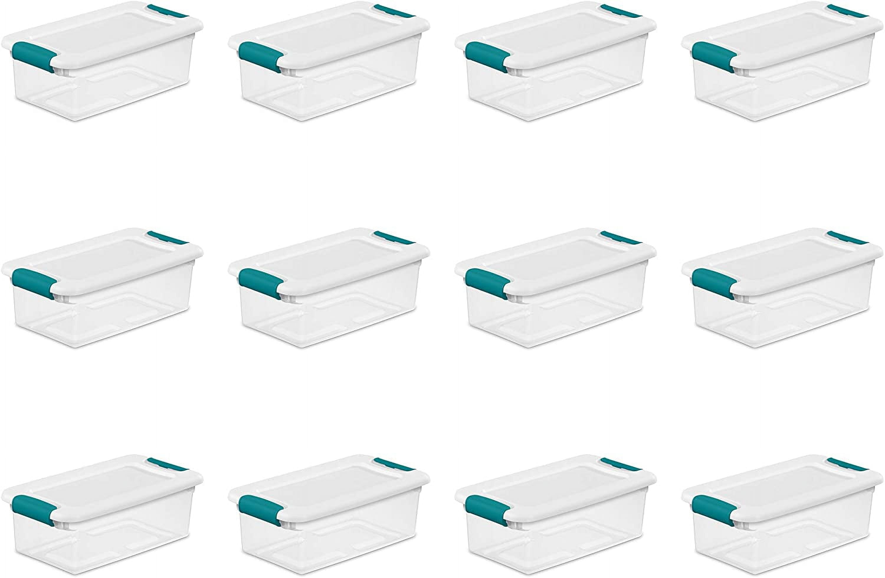 6 Qt Latching Storage Box, Stackable Bin with Latch Lid, Plastic ...