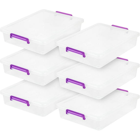 6 Qt. Plastic Craft Storage Container Bins with Lids, 6 Pack, Small Art ...