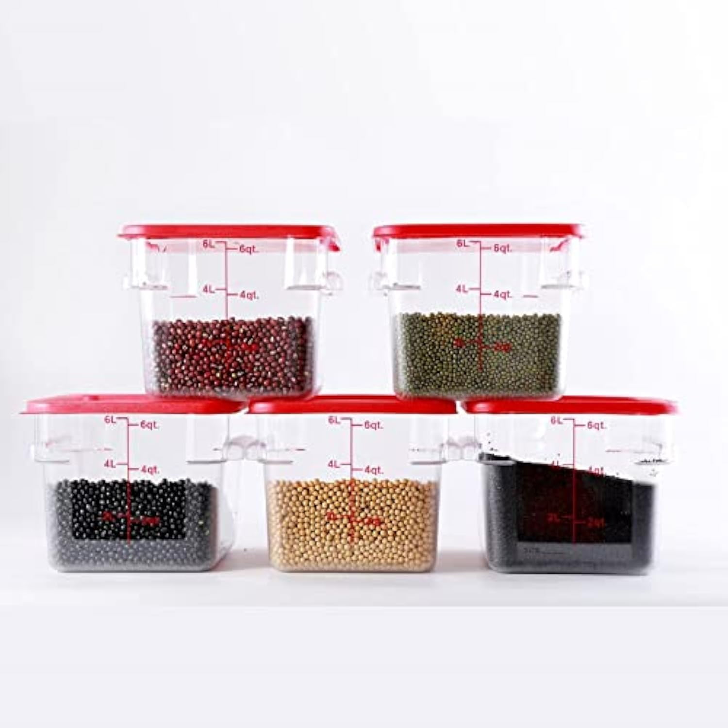 6 Qt Square Food Containers with Lids - Leakproof & Durable, Space ...