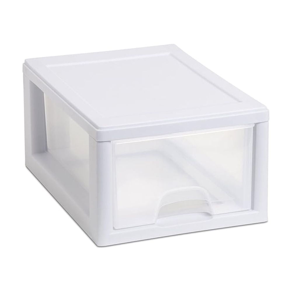 6 Qt Stacking Storage Drawer, Stackable Plastic Bin Drawer with Clear ...